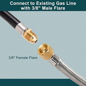 GASPRO 6-Foot Propane Hose Extension for Propane Devices with 3/8" Male Flare, for RV, Gas Grill, Heater, Burner and More, Flexible and Durable