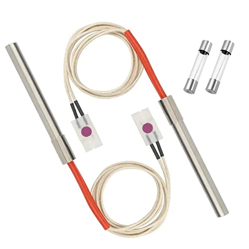 Unidanho 2 Packs Pellet Grill Igniter Replacement for Pit Boss & Camp Chef Smokers, Hot Rod Ignitor Kit Compatible with Pit Boss& Camp Chef Pellet Grill with 2pc Fuse