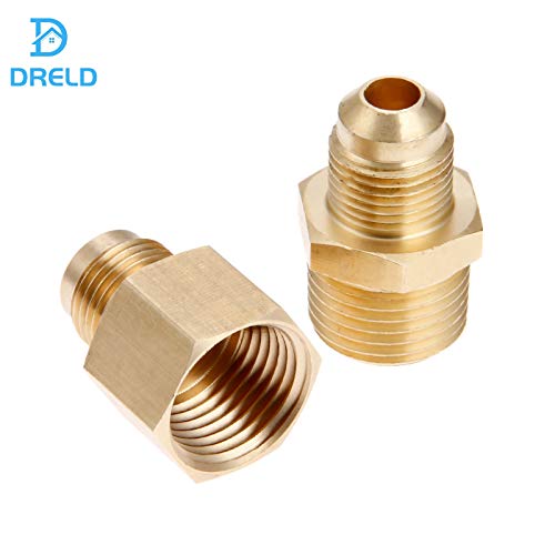 1/2" OD x 3/8" ID 24" Non-Whistle Flexible Flex Gas Line Connector Kit for NG or LP Fire Pit and Fireplace Hose - 1/2" Male Flare x 1/2" Male NPT Fitting End