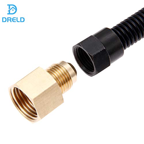 1/2" OD x 3/8" ID 24" Non-Whistle Flexible Flex Gas Line Connector Kit for NG or LP Fire Pit and Fireplace Hose - 1/2" Male Flare x 1/2" Male NPT Fitting End