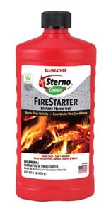 sterno all- weather instant flame gel fire starter fire starter, weather instant flame gel fire starter, assorted