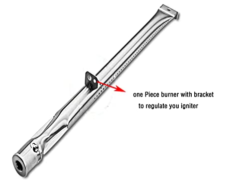 Votenli S9215A (4-Pack) S1512A (4-Pack) 16 1/2" Stainless Steel Heat Plate and Burner and Adjustable Carryover Tube Replacement Parts Kit for Charbroil 463211512, 463211513 Gas Grill Model