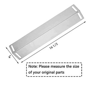 Votenli S9215A (4-Pack) S1512A (4-Pack) 16 1/2" Stainless Steel Heat Plate and Burner and Adjustable Carryover Tube Replacement Parts Kit for Charbroil 463211512, 463211513 Gas Grill Model