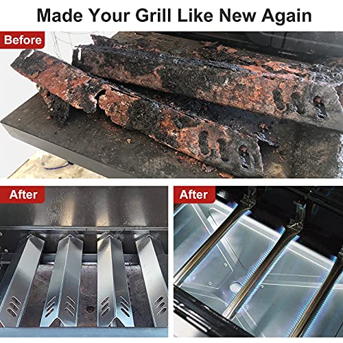 Adviace Grill Replacement Parts for Dyna-Glo DGF510SBP DGF493BNP DGB610SSP DGH483CRP DGB494SPB, BHG Grill BH15-101-099-02, Backyard Grill BY14-101-001-02 GBC1461W, 5-Pack Heat Tent Shields & Burners