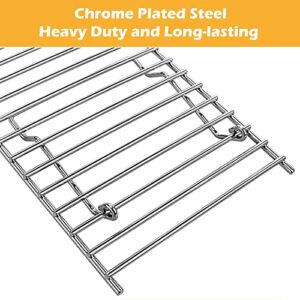 GRISUN Universal Grill Rack for Gas/Wood Pellet/Griddle/Smoker Grill, Warming Rack for Expand Cook Surface, Upper Rack with Foldable Leg Design, Chrome Plated Steel