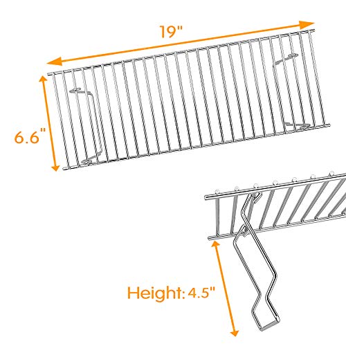 GRISUN Universal Grill Rack for Gas/Wood Pellet/Griddle/Smoker Grill, Warming Rack for Expand Cook Surface, Upper Rack with Foldable Leg Design, Chrome Plated Steel