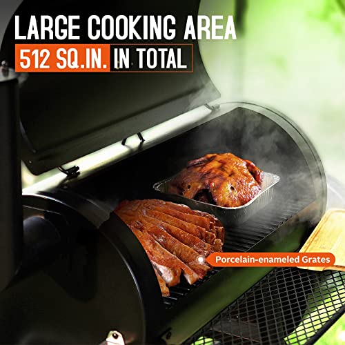 Sophia & William Charcoal Grill with Offset Smoker, 512 Square Inches Outdoor BBQ Grill Offset Charcoal Smoker for Patio, Garden, Picnics, Camping, Backyard Cooking, Black