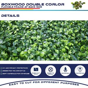 Windscreen4less Artificial Faux Ivy Leaf Decorative Fence Screen 20'' x 20" Boxwood/Milan Leaves Fence Patio Panel, Harmonious Boxwood 15 Pieces