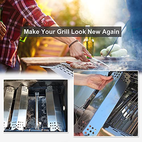 Criditpid Grill Parts Kits Compatible for Nexgrill 5 Burner 720-0888 720-0888N 720-0830H, Members Mark 720-0882D, 5-Pack Grill Burner, Heat Plate Replacement Parts for Nexgrill 720-0888N