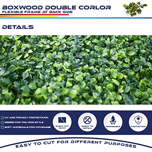 Windscreen4less Artificial Faux Ivy Leaf Decorative Fence Screen 20'' x 20" Boxwood/Milan Leaves Fence Patio Panel, Harmonious Boxwood 9 Pieces