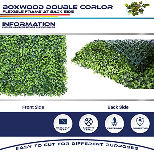 Windscreen4less Artificial Faux Ivy Leaf Decorative Fence Screen 20'' x 20" Boxwood/Milan Leaves Fence Patio Panel, Harmonious Boxwood 23 Pieces