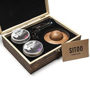 SITOO Cocktail Smoker Kit, Gifts for Dad Fathers Day,UFO Drink Smoker, Cocktail Smoker Kit with Torch & Chips for Cocktail, Whiskey, Bourbon