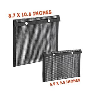 FURNIE 2 Pack Nonstick BBQ Mesh Grill Bags for Outdoor Barbecue, Reusable Non Stick Barbeque Pouch Grilling Bag, Non-stick Mesh Grill Bags for Outdoor Grill, BBQ Vegetables Grilling Mesh Bags