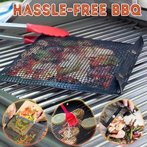 FURNIE 2 Pack Nonstick BBQ Mesh Grill Bags for Outdoor Barbecue, Reusable Non Stick Barbeque Pouch Grilling Bag, Non-stick Mesh Grill Bags for Outdoor Grill, BBQ Vegetables Grilling Mesh Bags