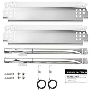 barbqtime 2 burner grill replacement parts for nexgrill 720-0864, nexgrill 720-0864m, nexgrill 720-0864r, stainless steel gas grill burner & heat shield & igniters replacement kit for nexgrill