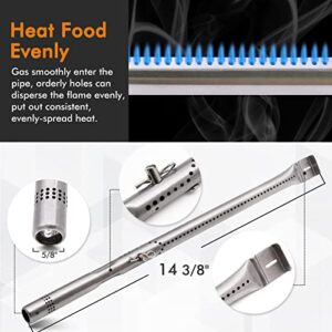 Yiming Grill Replacement Parts Compatible for Charbroil Advantage Series 4 Burner 463344015 463343015 463433016 463240115 463432215 463240015 Grills, Stainless Pipe Burner, Heat Plate, Carryover Tube