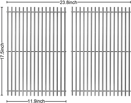 AOREWTGGH 7639 Cooking Grates for Weber Spirit I & II 300 Series E310, E320, E330, S310, S320,304 Stainless Steel Grill Grates for Spirit 700, Weber 900, Genesis Silver/Gold/Platinum B & C, 1000-3500