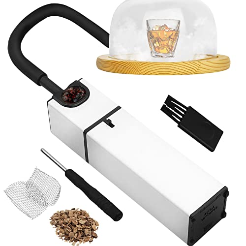 Handheld Cocktail Smoker-Includs Wood Chips-Smoke Infuser for Meat, Food，Drink,Cheese, BBQ Handheld Indoor Portable Smoking，Foodie Accessories Gift.