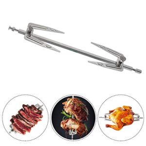 Angoily Rotisserie Meat Forks Air Fryer Fork Grill Spit Rod Stainless Steel Roast Chicken Fish Forks for Home Picnic BBQ Camping(NO screws)