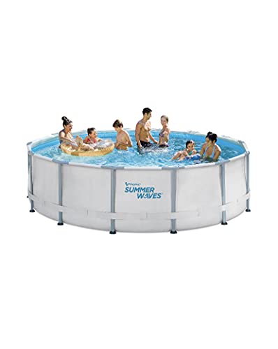 SUMMER WAVES 14ft Elite Frame Pool with Filter Pump, Cover, and Ladder