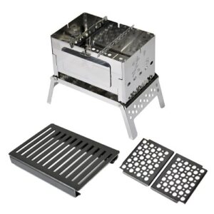 sho’s sho-0004-10-25, b-6 kun, compact hibachi grill, 3 piece set