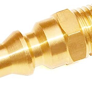 ANPTGHT 2PCS Propane Quick Connect Fitting Full Flow Male Plug with 1/4 Inch Male NPT Thread, Natural & Propane Gas Hose Plug for RV Portable BBQ