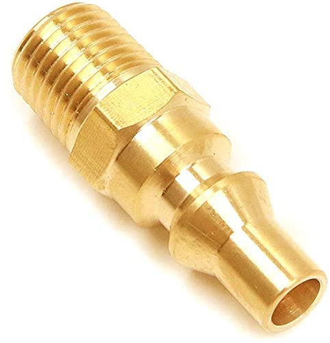 ANPTGHT 2PCS Propane Quick Connect Fitting Full Flow Male Plug with 1/4 Inch Male NPT Thread, Natural & Propane Gas Hose Plug for RV Portable BBQ