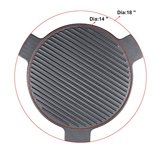 Hisencn 18" Cast Iron Plate Setter for Large Big Green Egg Accessories and Other 18 Inches Diameter Cooking Grills, Kamado Grill, Pizza Stone, Heat Deflector with 3 Legs