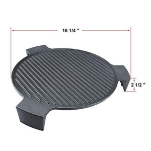 Hisencn 18" Cast Iron Plate Setter for Large Big Green Egg Accessories and Other 18 Inches Diameter Cooking Grills, Kamado Grill, Pizza Stone, Heat Deflector with 3 Legs