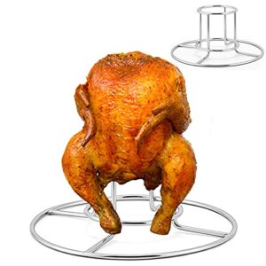 hasteel beer can chicken holder 2 pack, stainless steel chicken rack for grill smoker oven bbq, vertical beer butt chicken stand for tender roaster chicken & turkey, sturdy & dishwasher safe