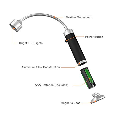 BBQ Grill Light Grilling Accessories for Outdoor, Barbecue Magnetic LED Lights Flexible Gooseneck Weather Resistant, Men Dad Gifts Pellet Weber Traeger Smoker Pit Boss Blackstone Griddle Gadget 2 Pack