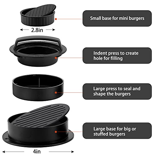 Leonyo Cast Iron Burger Press, Heavy Duty Burger Smasher with Hamburger Press Patty Maker Mold, Meat Tenderizer, 90 Burger Patty Papers, Bacon Meat Grill Press for Griddle BBQ Flat Top Teppanyaki