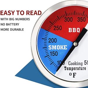 MEASUREMAN 3 Inch Barbecue Thermometer, BBQ Smoker, Grill Thermometer