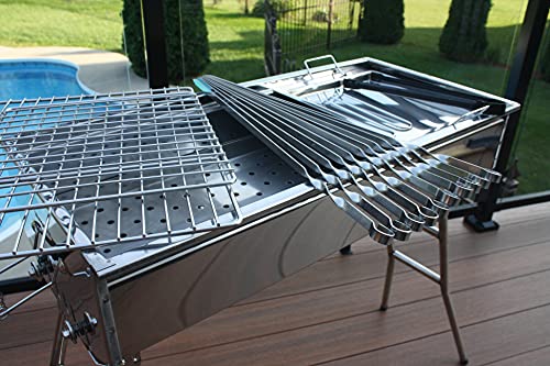 Stainless Steel Charcoal Grill Kebab BBQ Portable Mangal