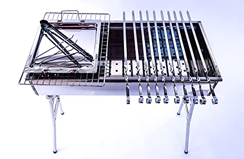 Stainless Steel Charcoal Grill Kebab BBQ Portable Mangal