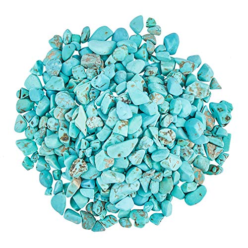 AHANDMAKER Natural Turquoise Chip Beads, 2/3 Pound Polished Tumbled Gemstone Chips Undrilled Crystals for Decoration