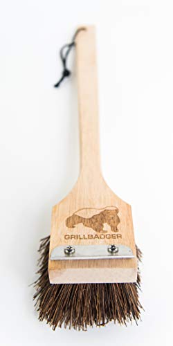 GRILLBADGER. The Safer Grill Cleaning Brush. All Natural. No Metal bristles.