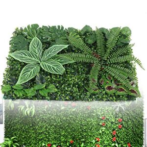 Artificial Hedges Panels, Greenery Wall Backdrop Topiary Hedge Plant Panels, 12PCS 23.62" x 15.75" x 1.57" Boxwood Ivy Privacy Fence Screening, UV Protected Faux Greenery Mats (Spring Mix Style#B)