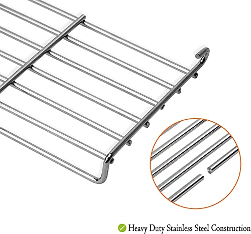 66044 Grill Warming Rack for Weber Genesis II 300 Series, Genesis II E-310 II E-315 II E-330 II E-335 II S-310 II S-335 Series Gas Grill, Stainless Steel Grill Grate