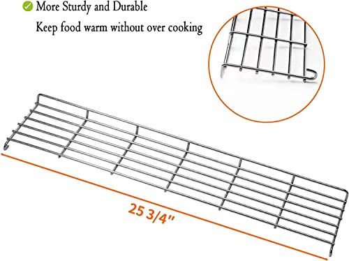 66044 Grill Warming Rack for Weber Genesis II 300 Series, Genesis II E-310 II E-315 II E-330 II E-335 II S-310 II S-335 Series Gas Grill, Stainless Steel Grill Grate