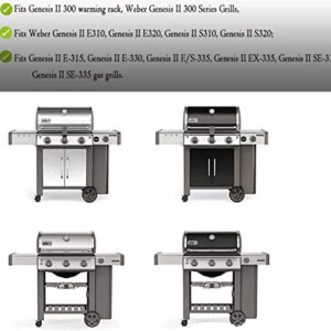 66044 Grill Warming Rack for Weber Genesis II 300 Series, Genesis II E-310 II E-315 II E-330 II E-335 II S-310 II S-335 Series Gas Grill, Stainless Steel Grill Grate