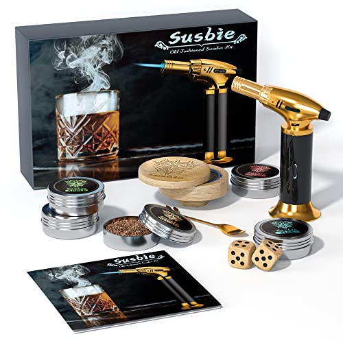 Cocktail-Smoker,Cocktail-Smoker-Kit,Four Kinds of Wood Smoked Chips for Whisky,Cocktail and Bourbon-Old Fashioned Smoker Kit,Gift For Father,Husband and Boyfriend (No Butane)