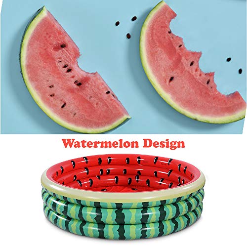 Kiddie Pool, 60" X 15" Watermelon Baby Pool for Outside, Kids Swimming Pool for Backyard, Huge Inflatable Ball Pit Pool for Toddler, Blow Up Pool for Kids