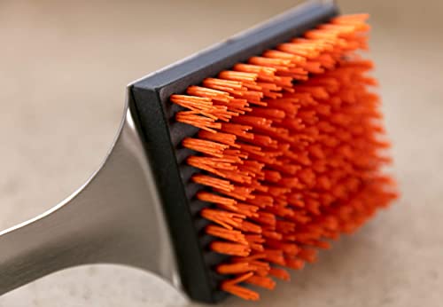 Ignite Stainless Steel Cool Grill Brush | Durable & Effective with Safe Nylon Grill Bristles | No Risk of Broken Wire bristles | Safe for Porcelain, Ceramic, Steel, & Iron Grates | Best Grill Cleaner