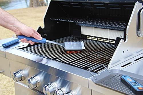 Ignite Stainless Steel Cool Grill Brush | Durable & Effective with Safe Nylon Grill Bristles | No Risk of Broken Wire bristles | Safe for Porcelain, Ceramic, Steel, & Iron Grates | Best Grill Cleaner