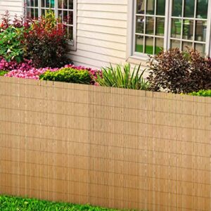 vidaXL Garden Reed Fence Outdoor Outside Yard Patio Backyard Furniture Wall Fence Panel Safety Privacy Barrier Decoration 66.9"x393.7"