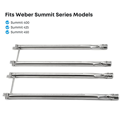 Stanbroil Stainless Steel Burner Tube Set Fits Weber Summit 400/425/ 450 Gas Grills Grill Burner Tube for Summit 4 Burner Grills - Replacement Parts for Weber 40428