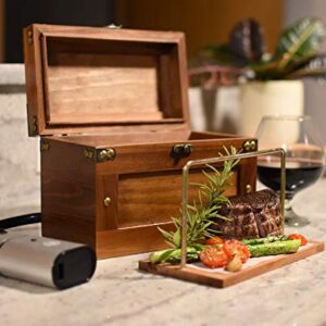 Cocktail Smoker Box Smoking Gun Wood Smoke Infuser I Indoor Smoker Wooden Box 9”x 5” x 6” with Smoke Infuser 4.7” x 2.4” x 1.4” I Portable Smoke Generator Smoking Accessories