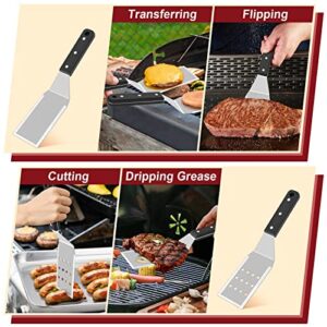 Joyfair Metal Spatulas for Griddle Set of 2, Stainless Steel Slotted Spatula for BBQ Flat Top Grilling/ Kitchen Cooking, Griddle Turner Flipper with Riveted Handle for Burger Cookie Brownie Pancake