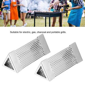 2Pcs 6in Stainless Steel BBQ Grill Smoker Tube Portable Barbecue Smoke Generator Mesh Tube Pellets Smoke Box Barbecue Accessory(1#)